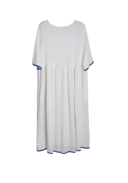 White Stringy Selvedge Linen Dress – Colorlinen
